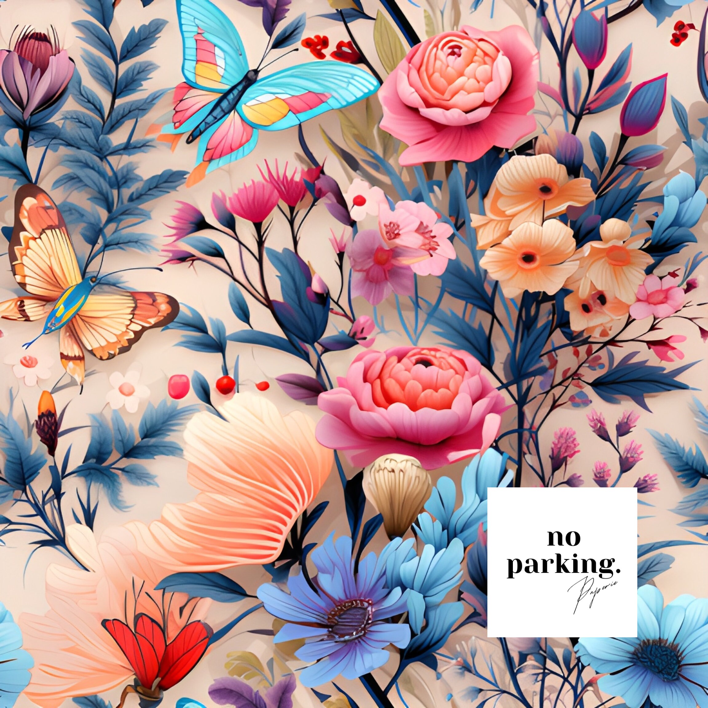 Butterflies & Botanicals/ Printable Paper/ Scrapbook Paper/ Modern ...