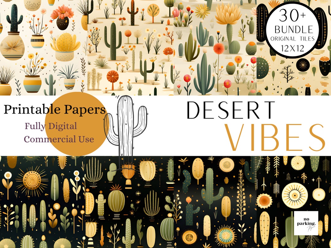 Desert Vibes Printable Papers!/ Printable Scrapbook Paper/ Fun Modern ...