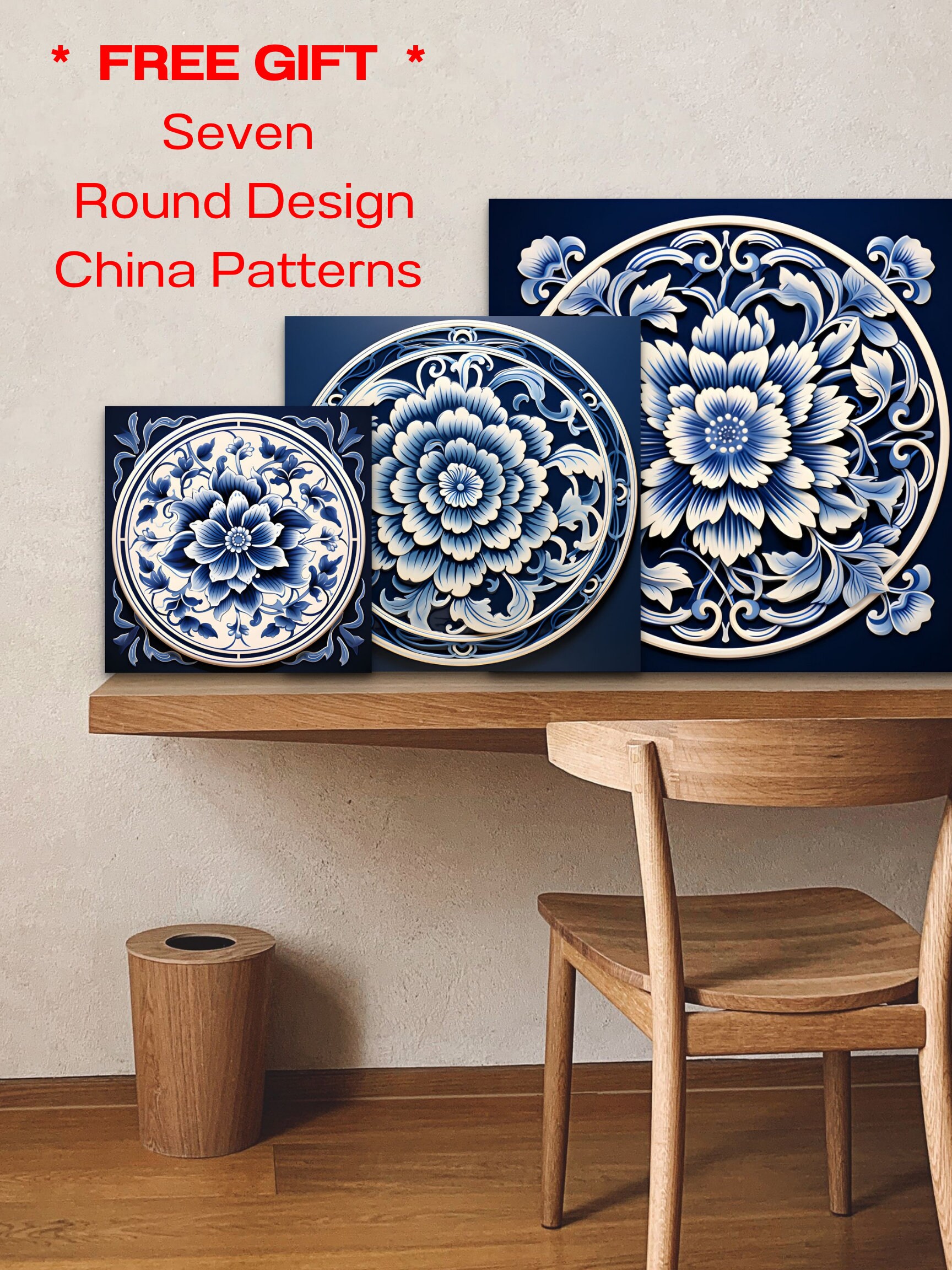 Blue China Pattern/ Printable Paper/ Printable Scrapbook & Craft Paper ...