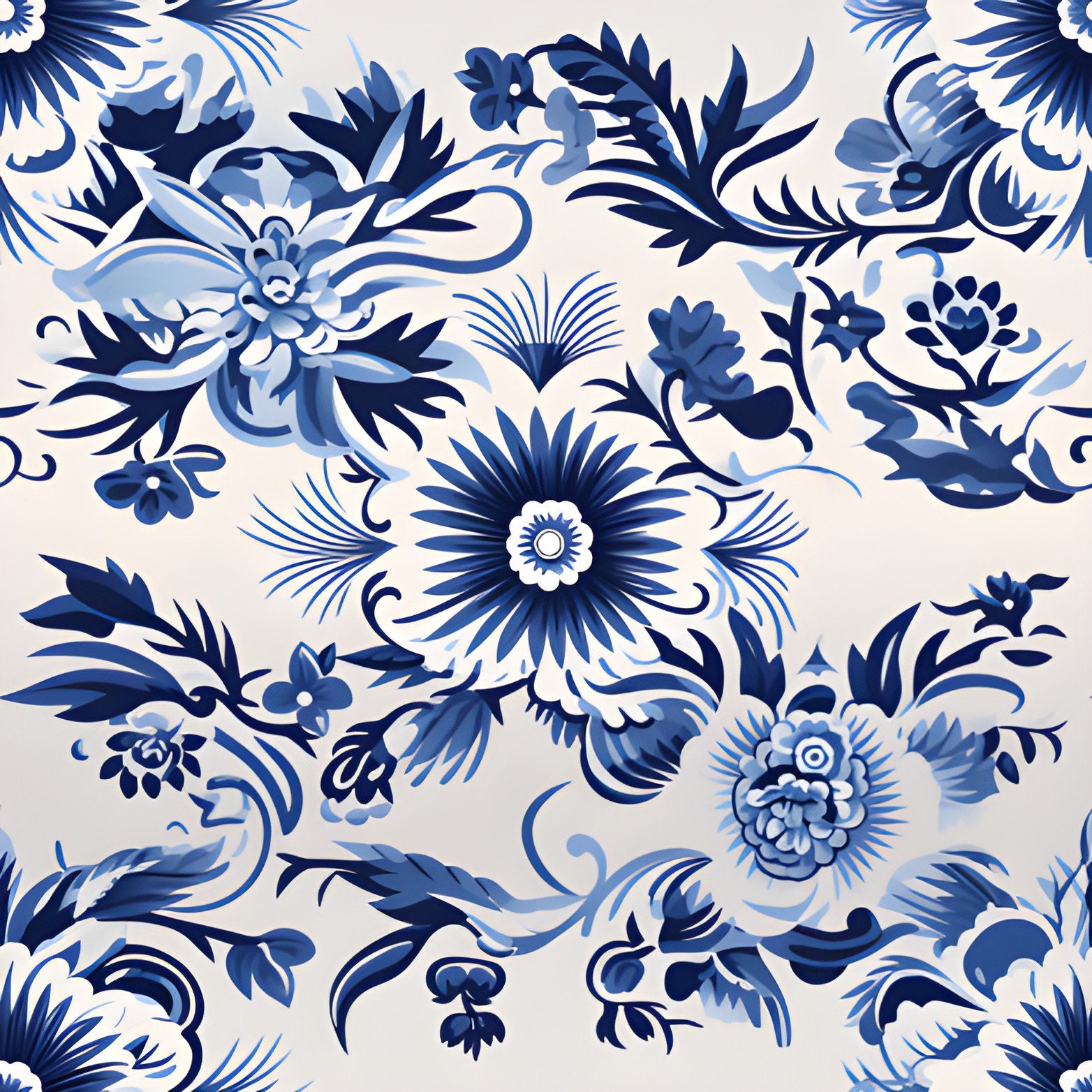 Blue China Pattern/ Printable Paper/ Printable Scrapbook & Craft Paper ...