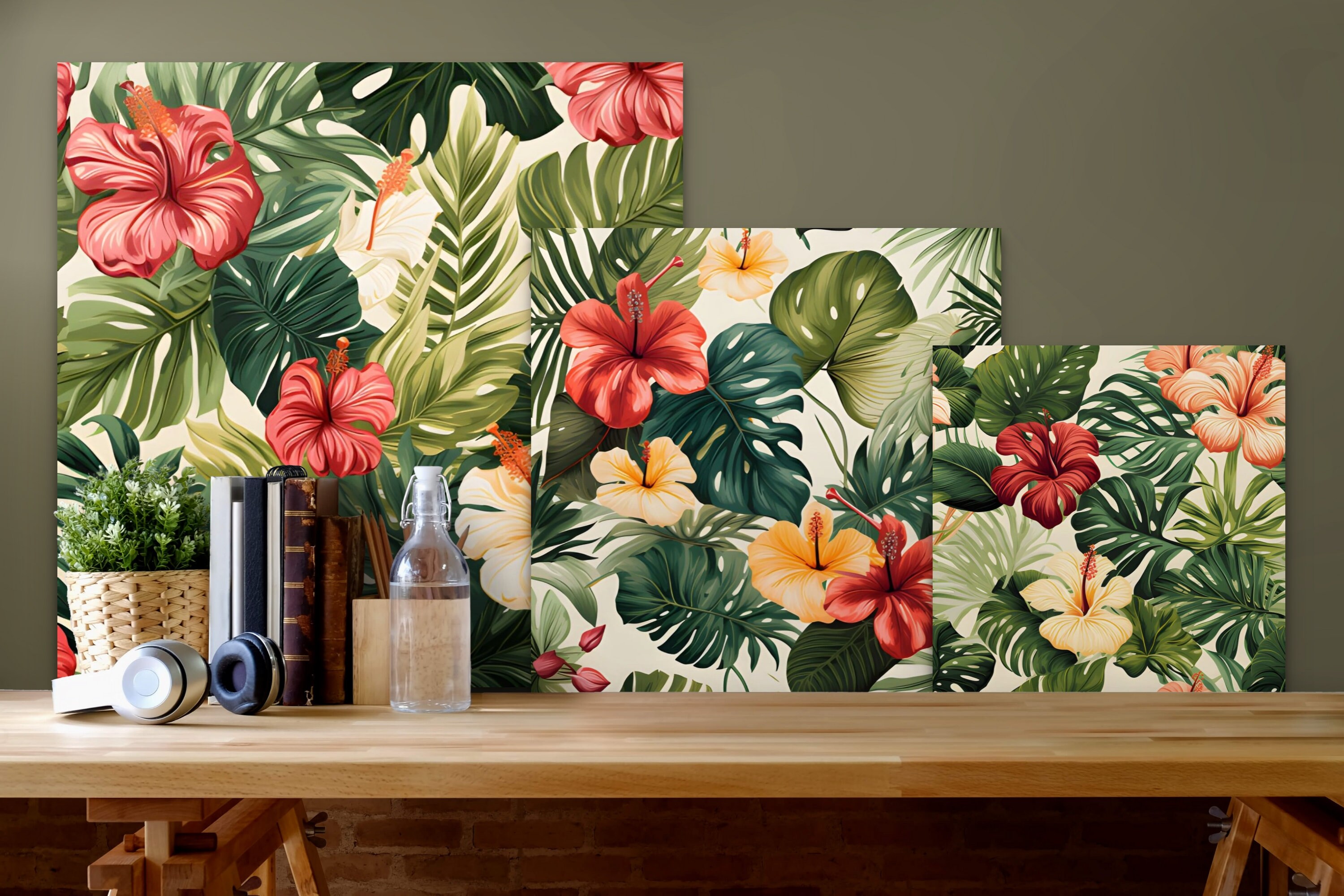 Monstera Party Foliage Printable Paper/ Foliage and Tropical Plants ...
