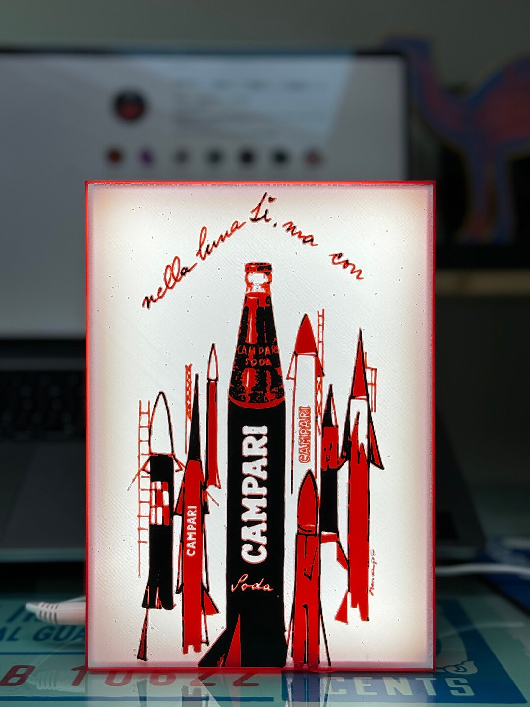 Vintage Campari Illuminated Sign Furniture Bar Italy Decor Home Style ...