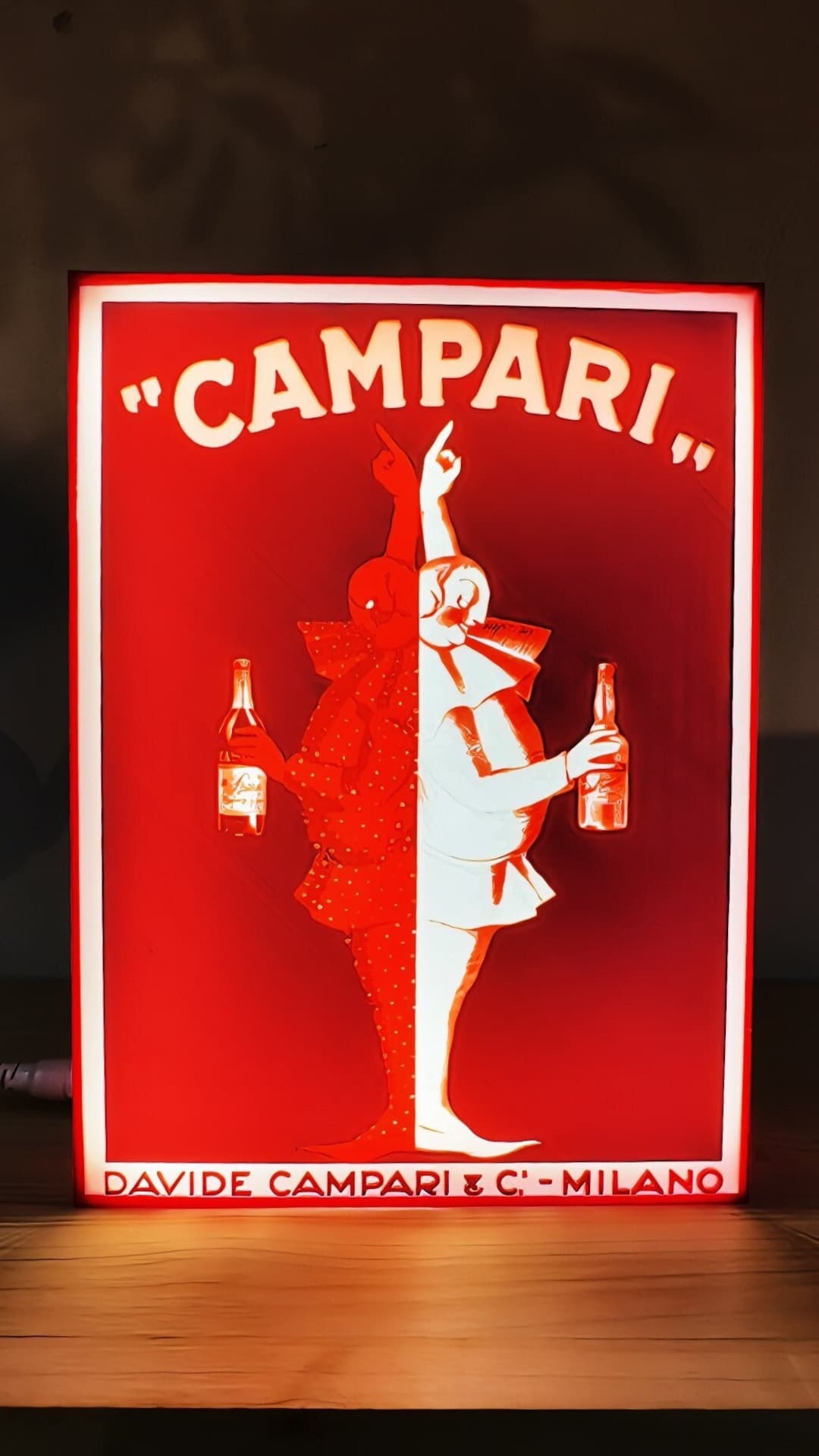 Vintage Campari Illuminated Sign Furniture Bar Italy Decor Home Style ...