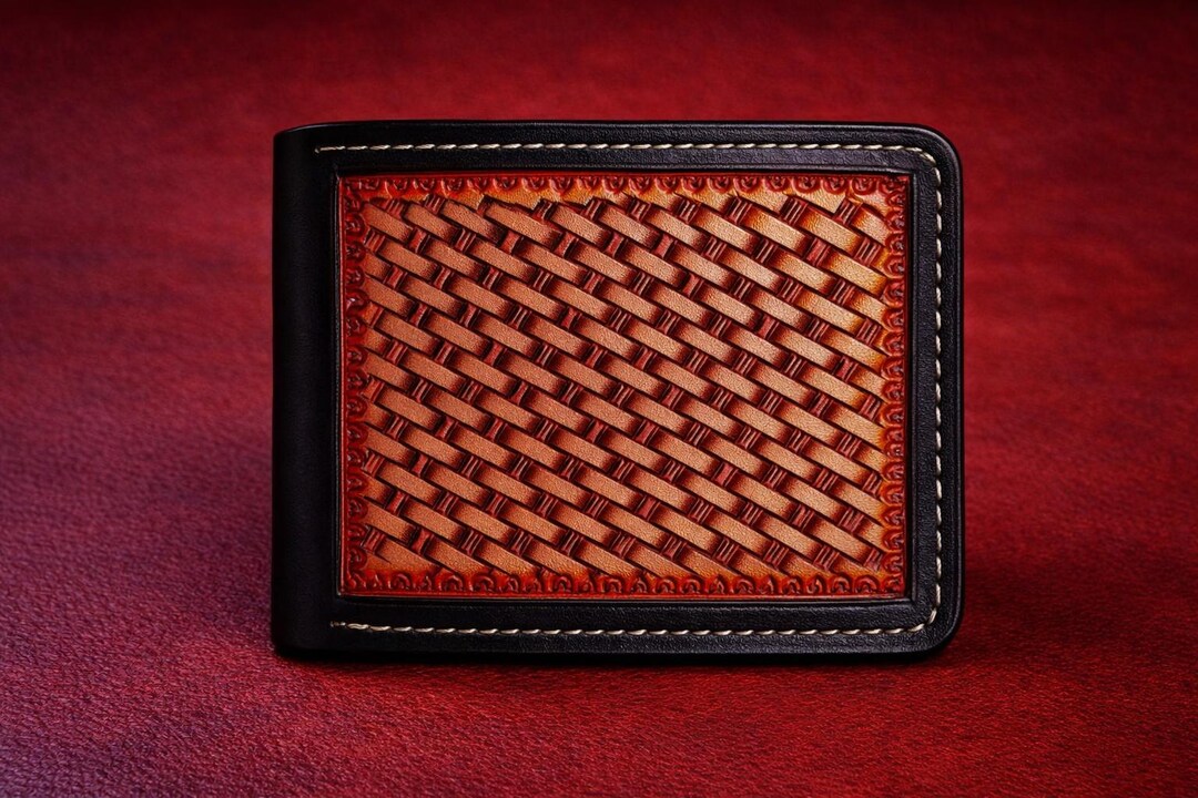 Western Style Wallet, Hand Tooled Leather Bifold Wallet, Hand Carved ...