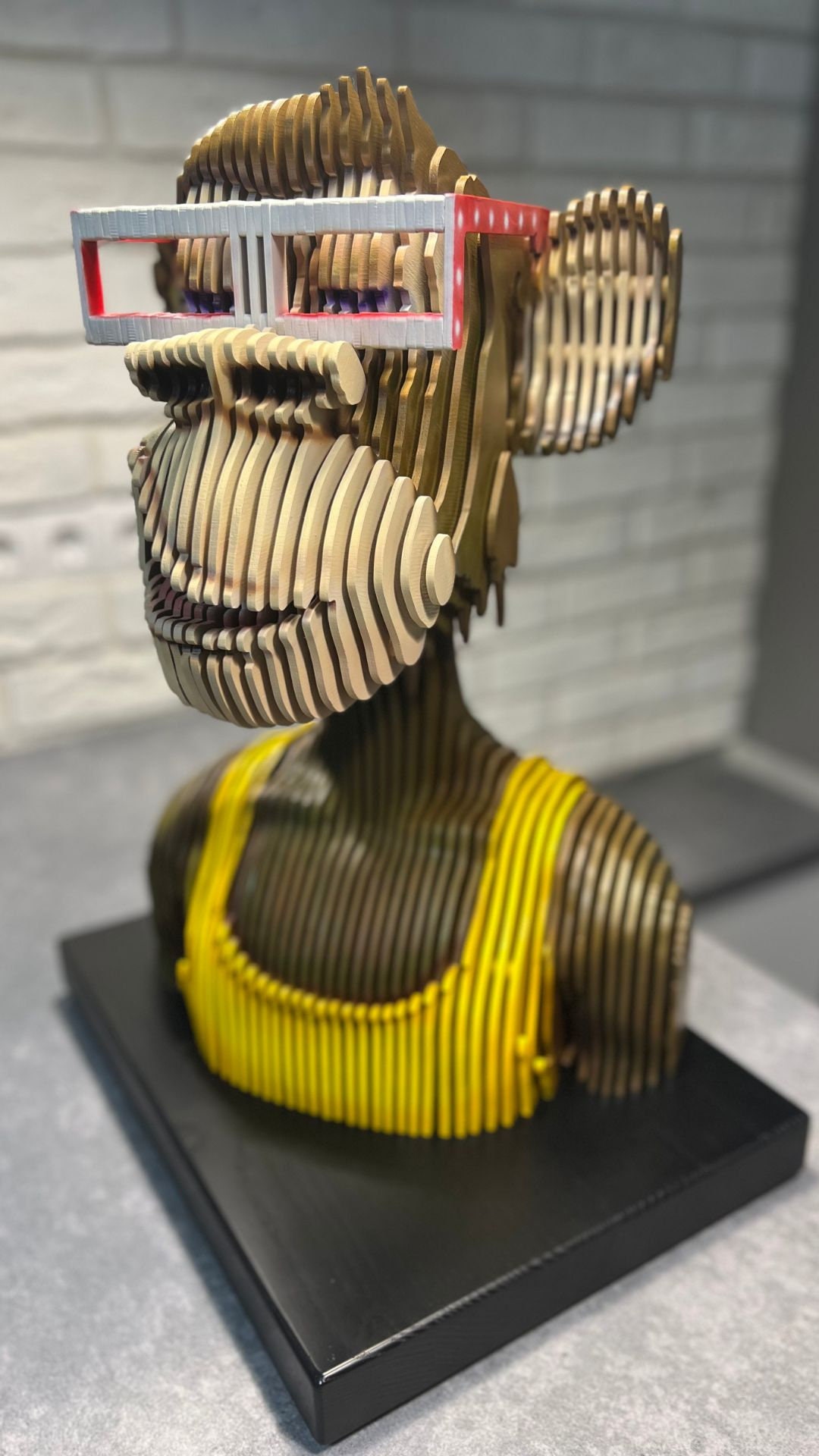 Wood Statue monkeys Bold - Etsy