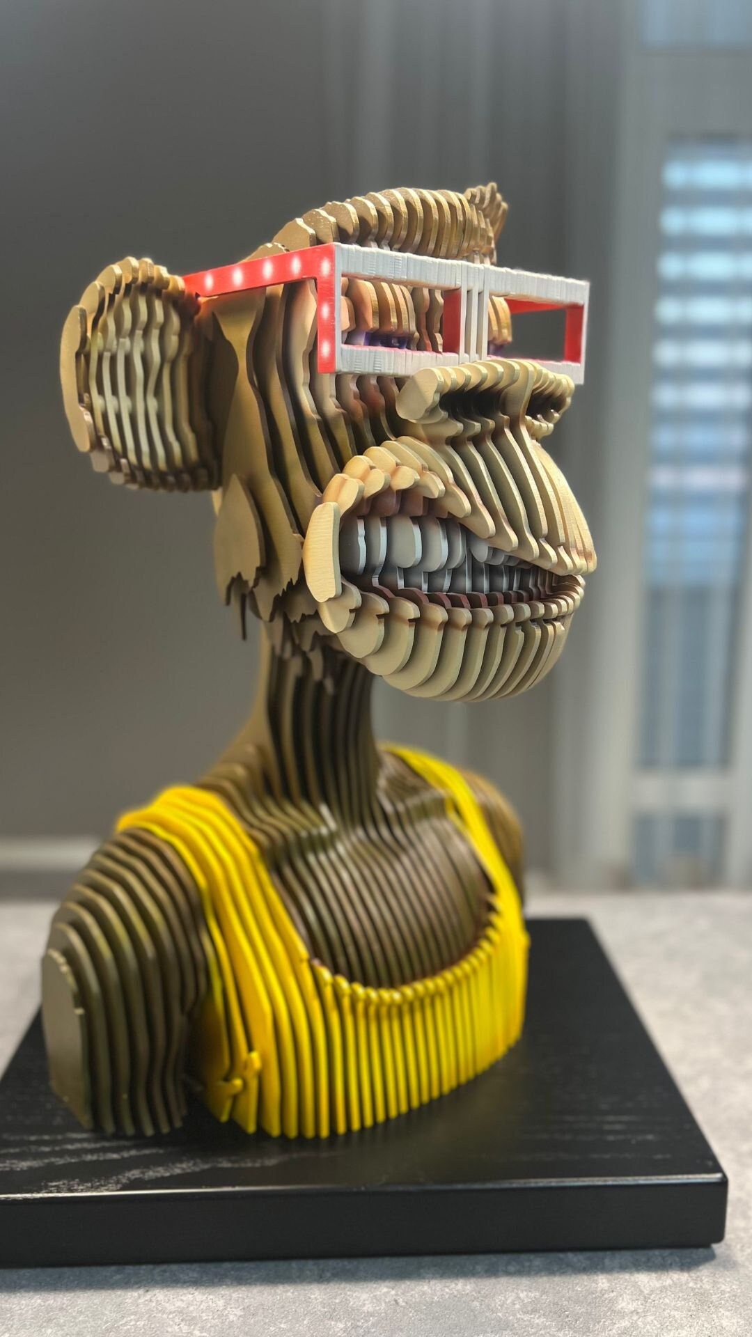 Wood Statue "monkeys Bold" - Etsy