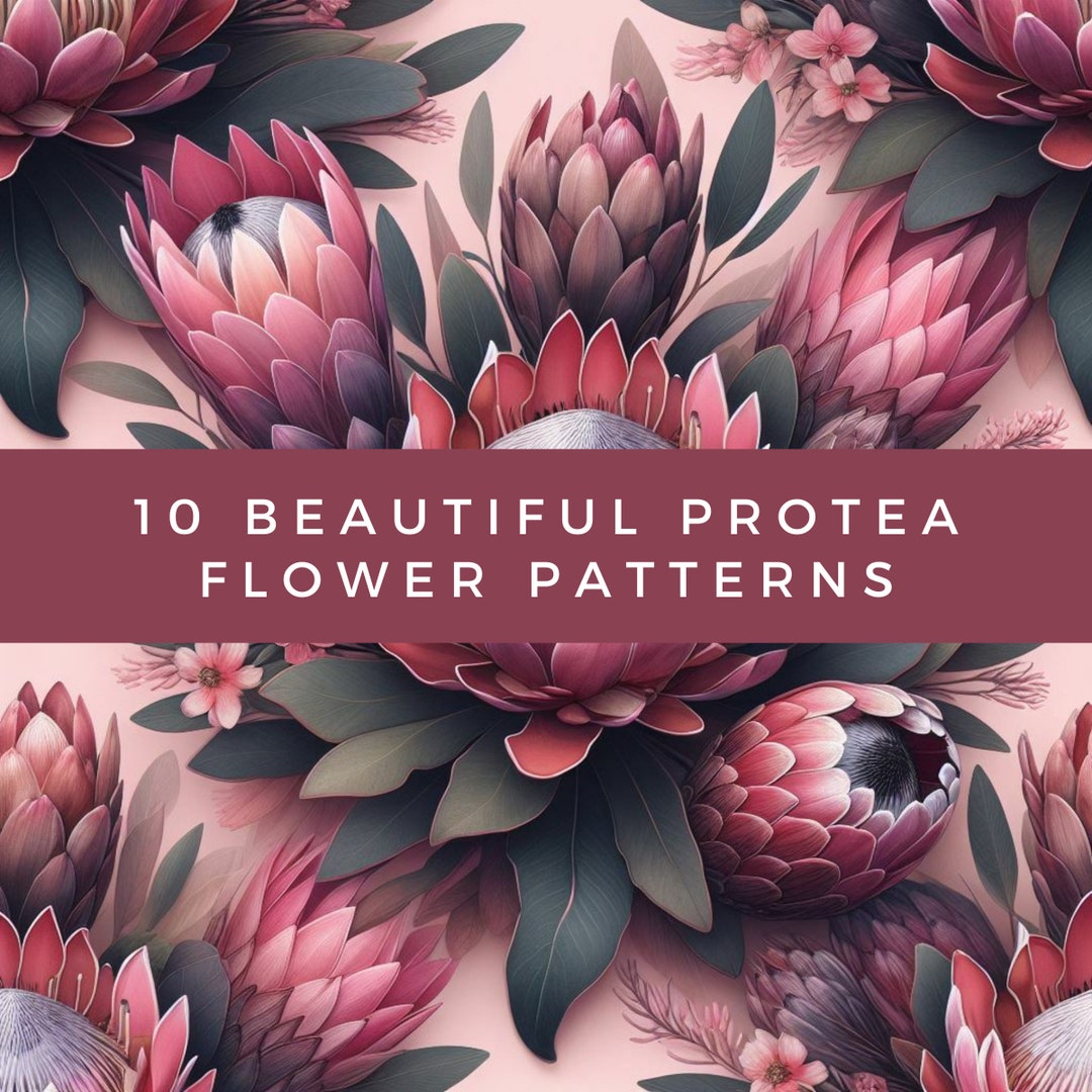 Protea Florals Pattern, Instant Download Digital Paper, Floral Pattern ...