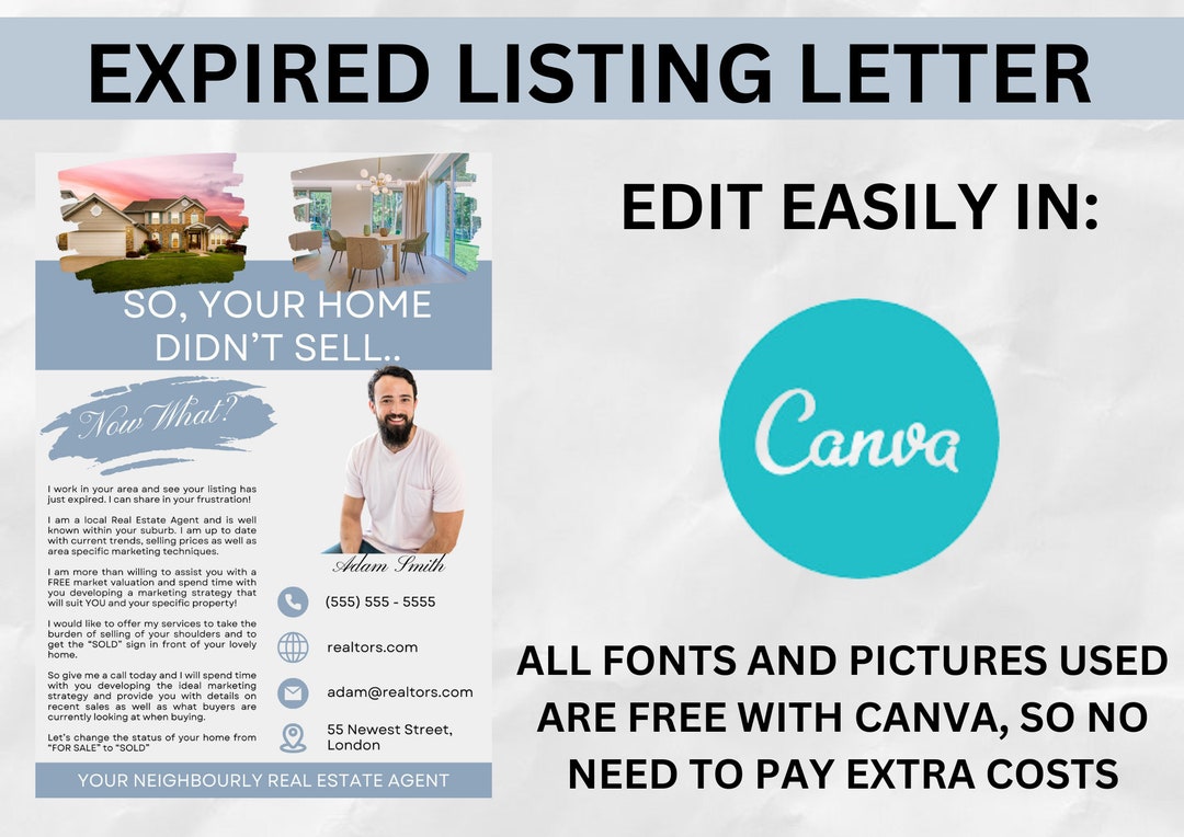 Expired Listing Letter, Real Estate Letter, Real Estate, Realtor, Real ...