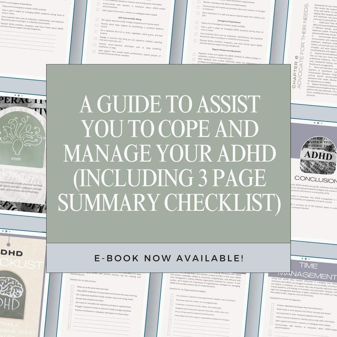 ADHD Checklist, ADHD, Support, Understanding and Coping Mechanism ...