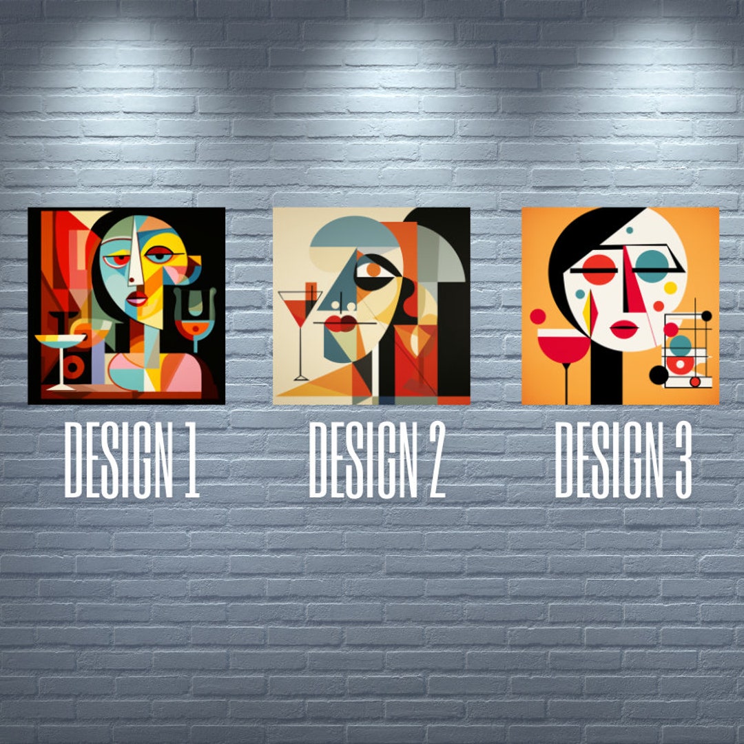Picasso Bar Art Prints: Modern Graphic Drink Posters (digital File) - Etsy