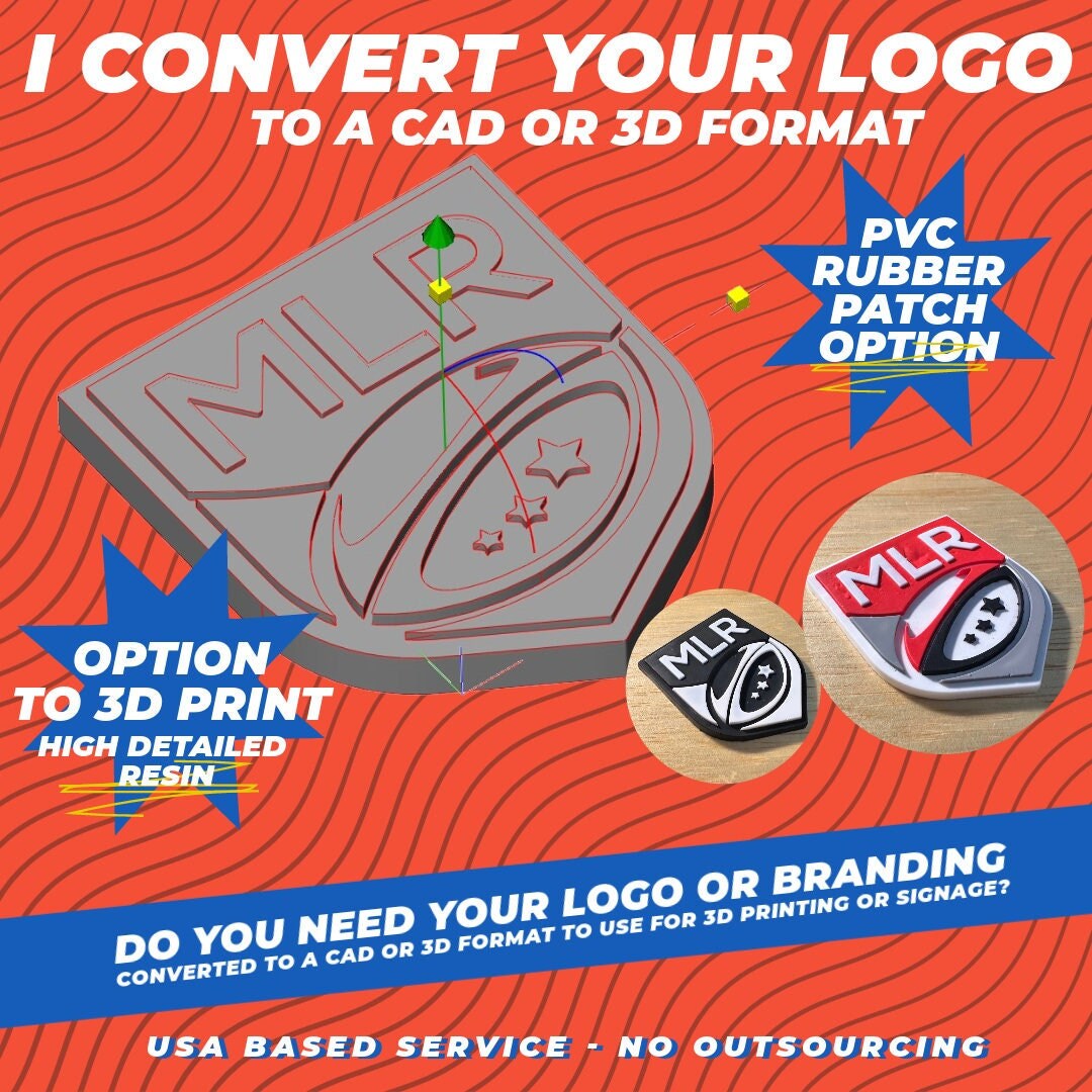 Convert Your Logo to 3D CAD Format With an Option to 3D Print or Make a ...