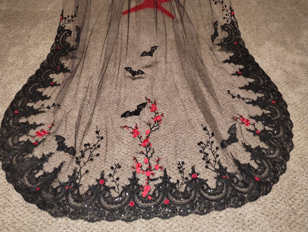 Black Cathedral Bat Veil - Etsy