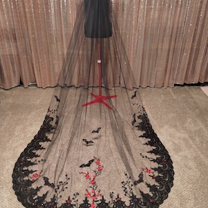 Black Cathedral Bat Veil - Etsy