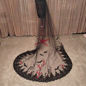 Black Cathedral Bat Veil - Etsy