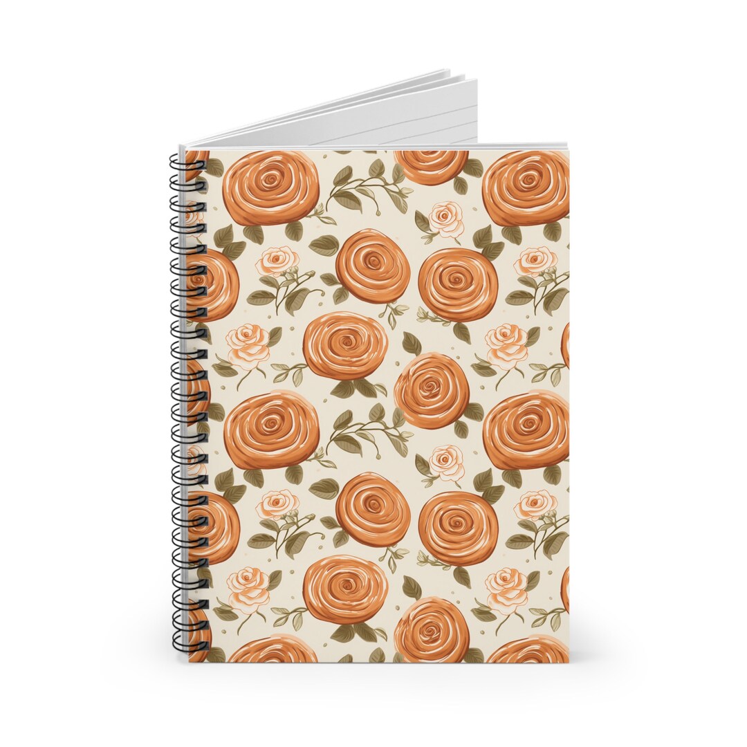 Cinnamon Roll Pattern Spiral Notebook | Buns N Roses | Ruled Line - Etsy