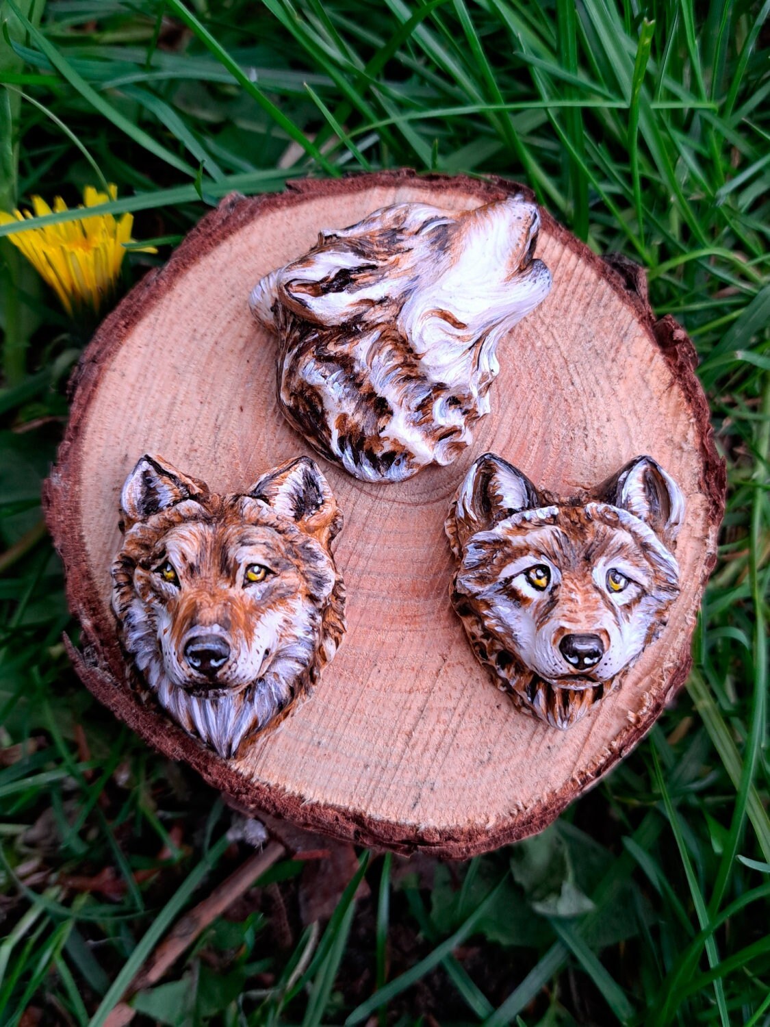 Cabochon, Wolf, Polymer Clay, Wolf Head, Handmade, Animal Cabochon ...