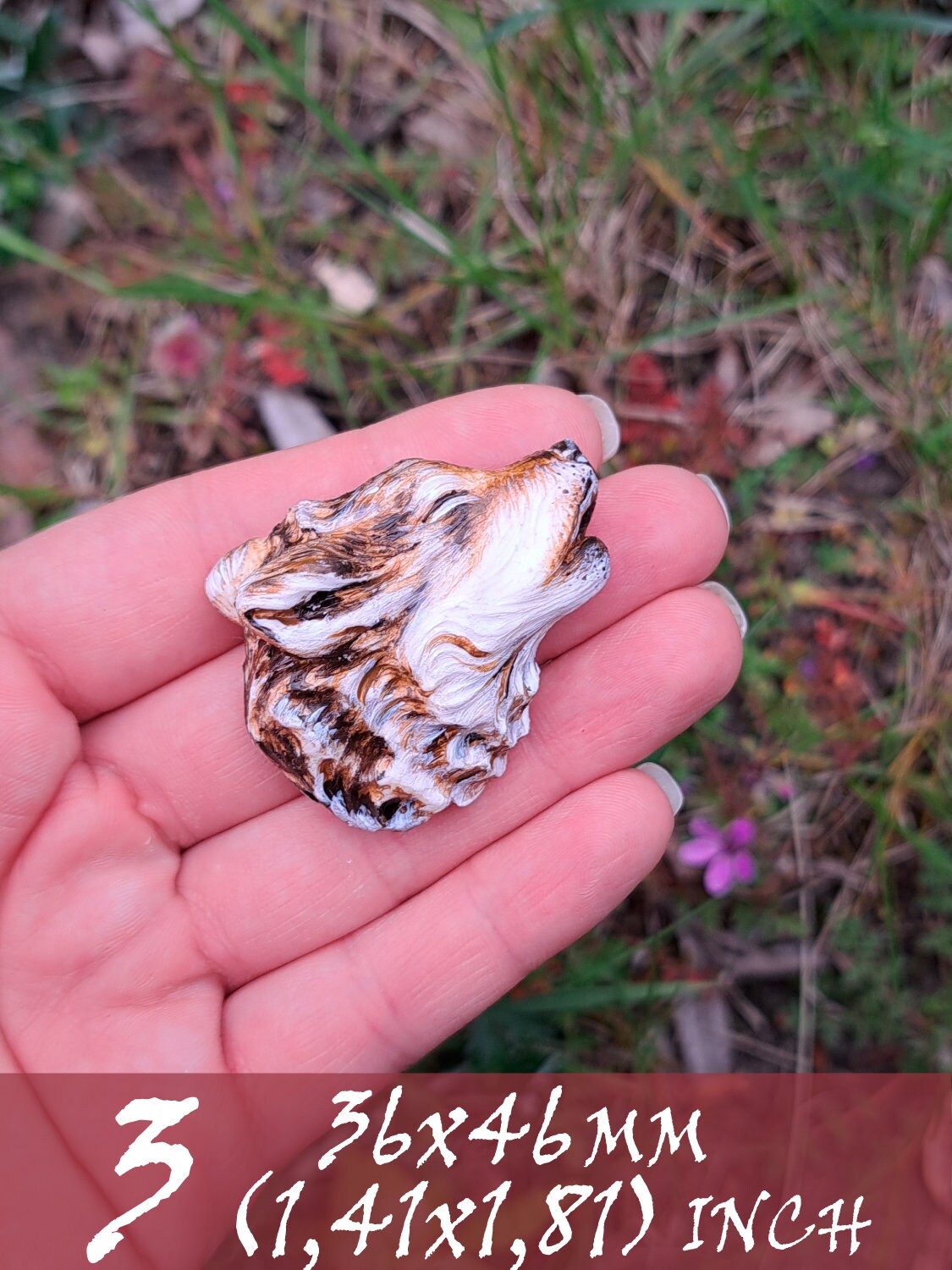 Cabochon, Wolf, Polymer Clay, Wolf Head, Handmade, Animal Cabochon ...