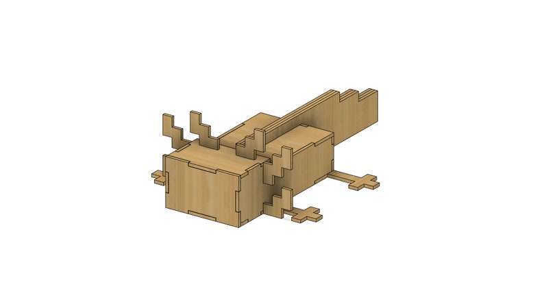 Minecraft Axolotl 3D Model, Laser Cut Files (DXF, SVG), 3mm / 1/8th ...