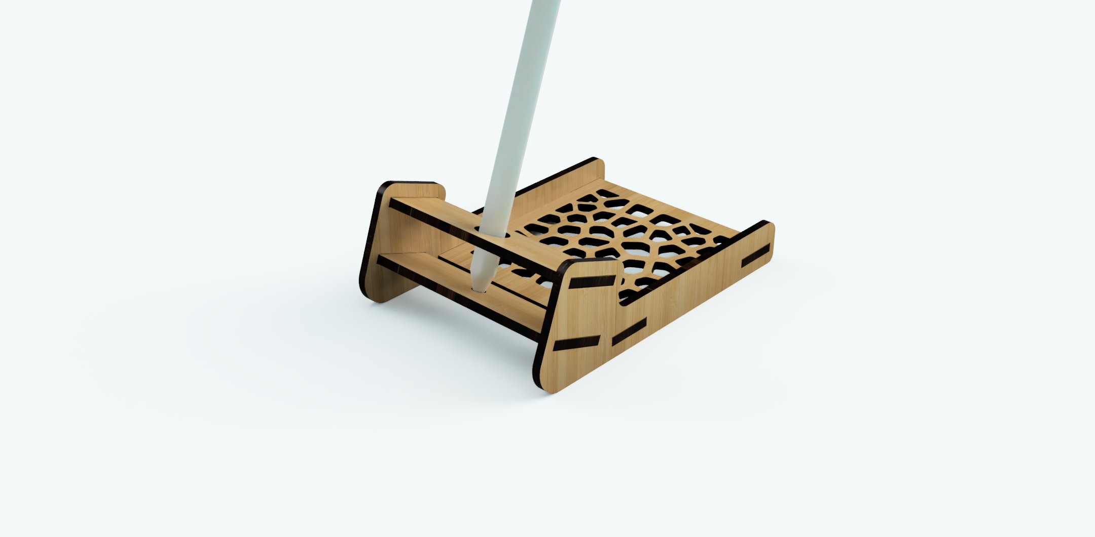 Sleek Sticky Note and Pen Holder (laser Cutting Files: SVG, DXF) | Desk ...