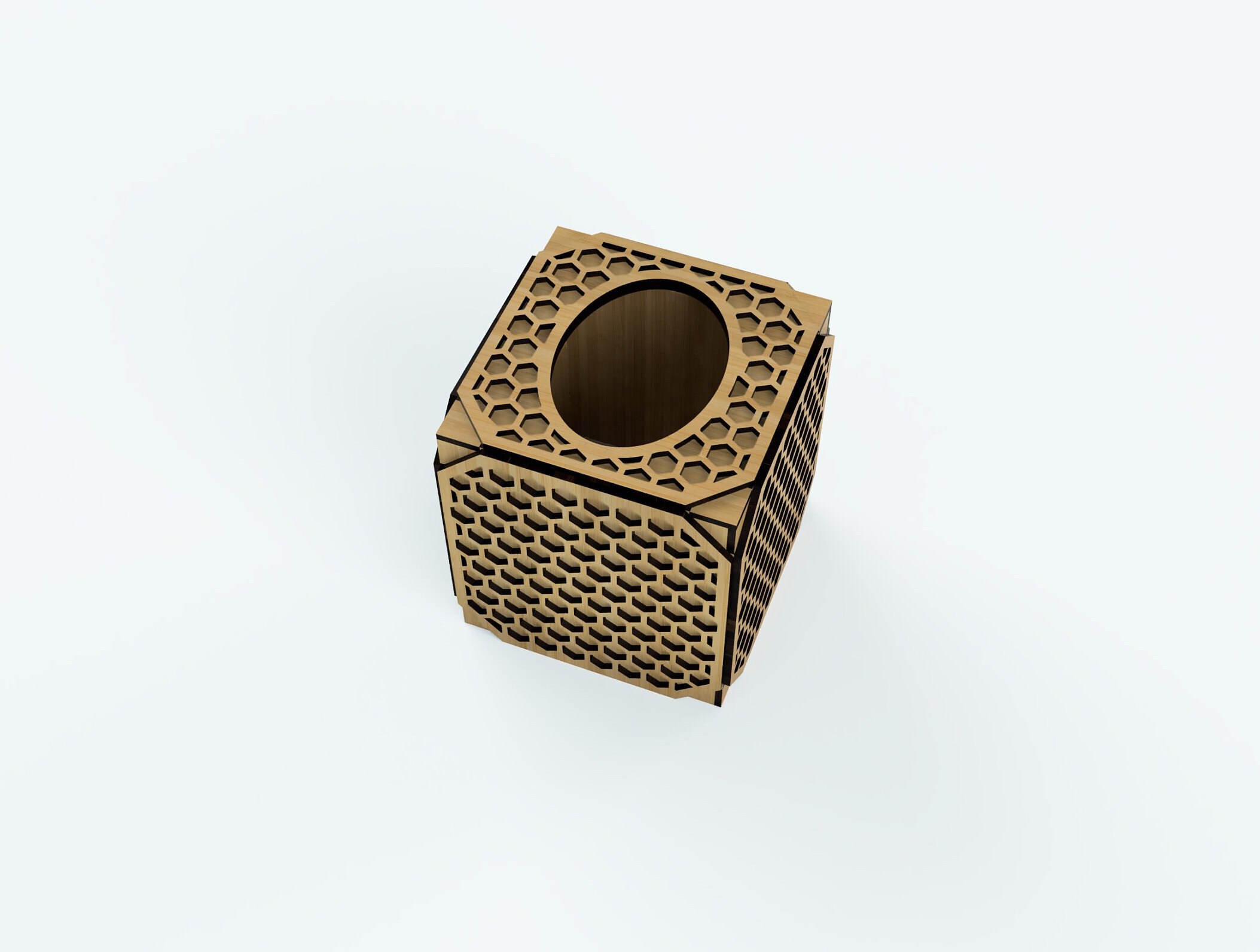 Honeycomb Tissue Box Cover, Modern, Hexagonal (laser Cutting Files: SVG ...