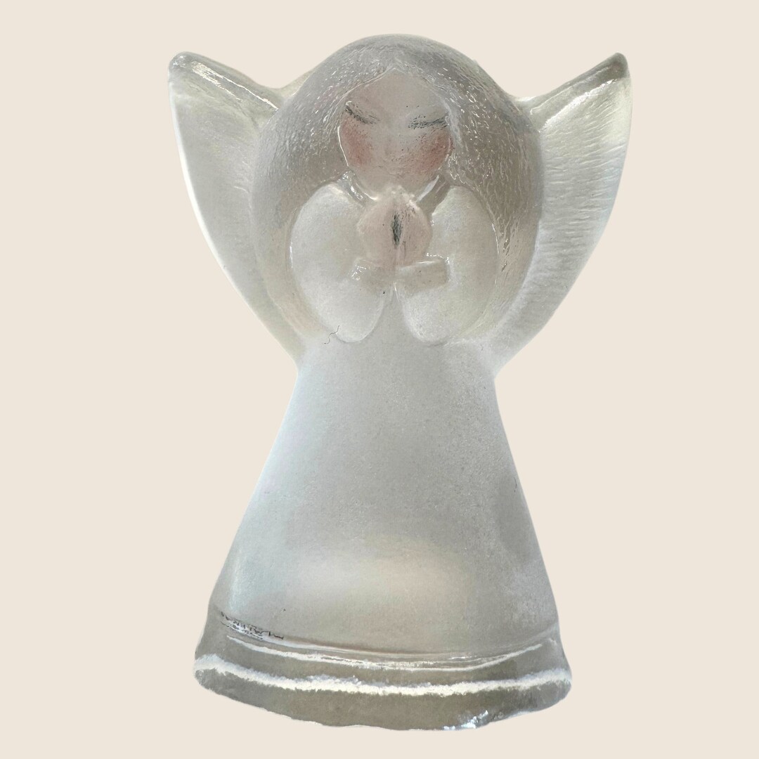 Maleras Sweden Frosted Crystal Angel Mats Jonasson Pyramid Glass ...
