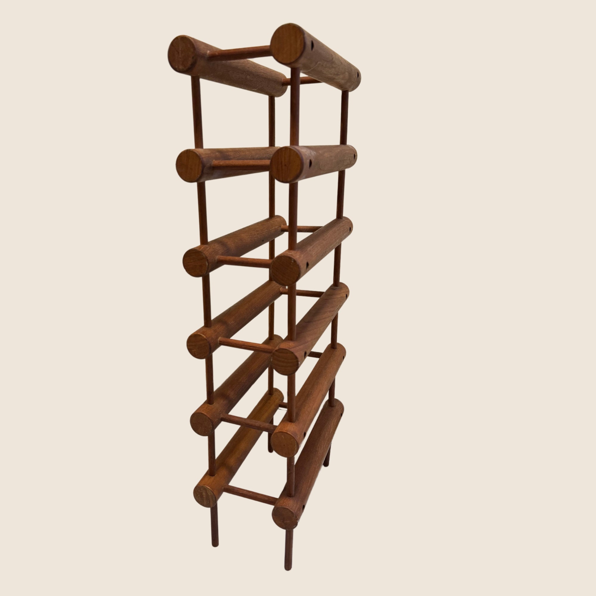 Mid 20th Century Teak Wood Wine Rack by Nissen Langaa, Made in Denmark ...
