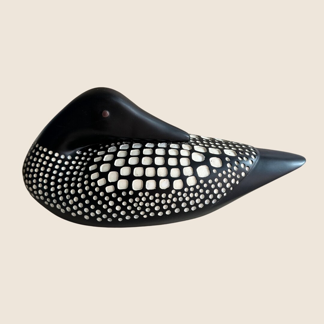 Vintage Hand Carved and Painted Loon Bird Decorative Decoy - Etsy