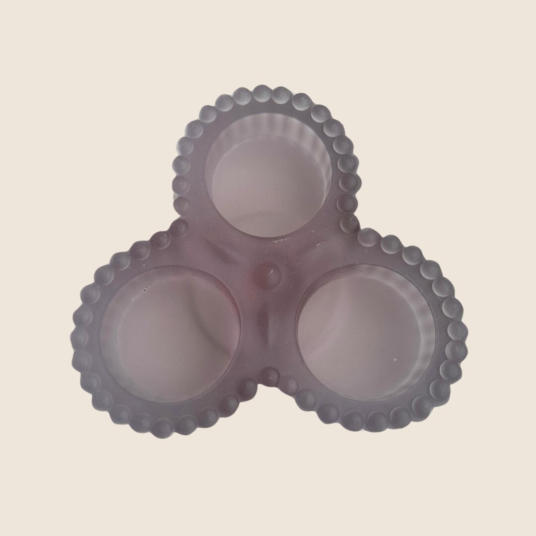 Vintage Satin Glass Purple Tea Light Candle Holders - Etsy