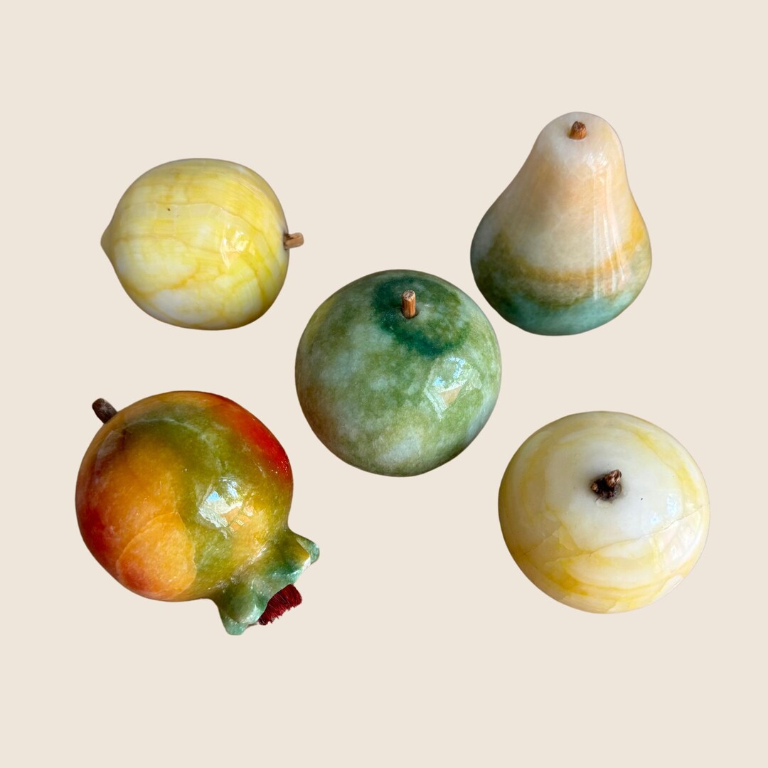 Vintage Alabaster Stone Fruit- Rare Pieces Included - Etsy