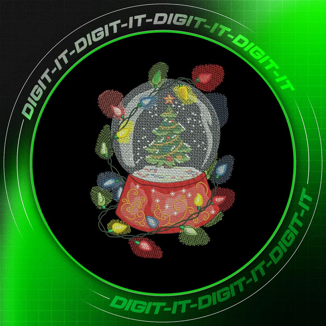 Snow Globe Digital Embroidery Design - Etsy
