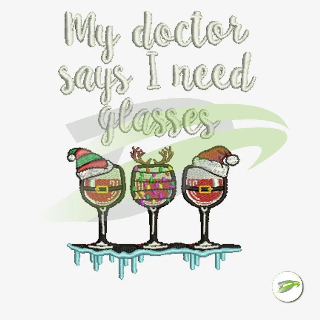 I Need Christmas Glasses Embroidery Design - Etsy