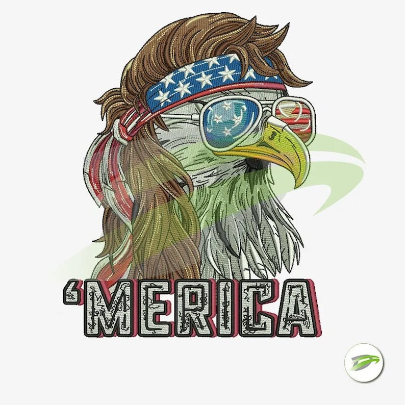 Merica Eagle Embroidery Design | Cap Size Under 3 Inches - Etsy