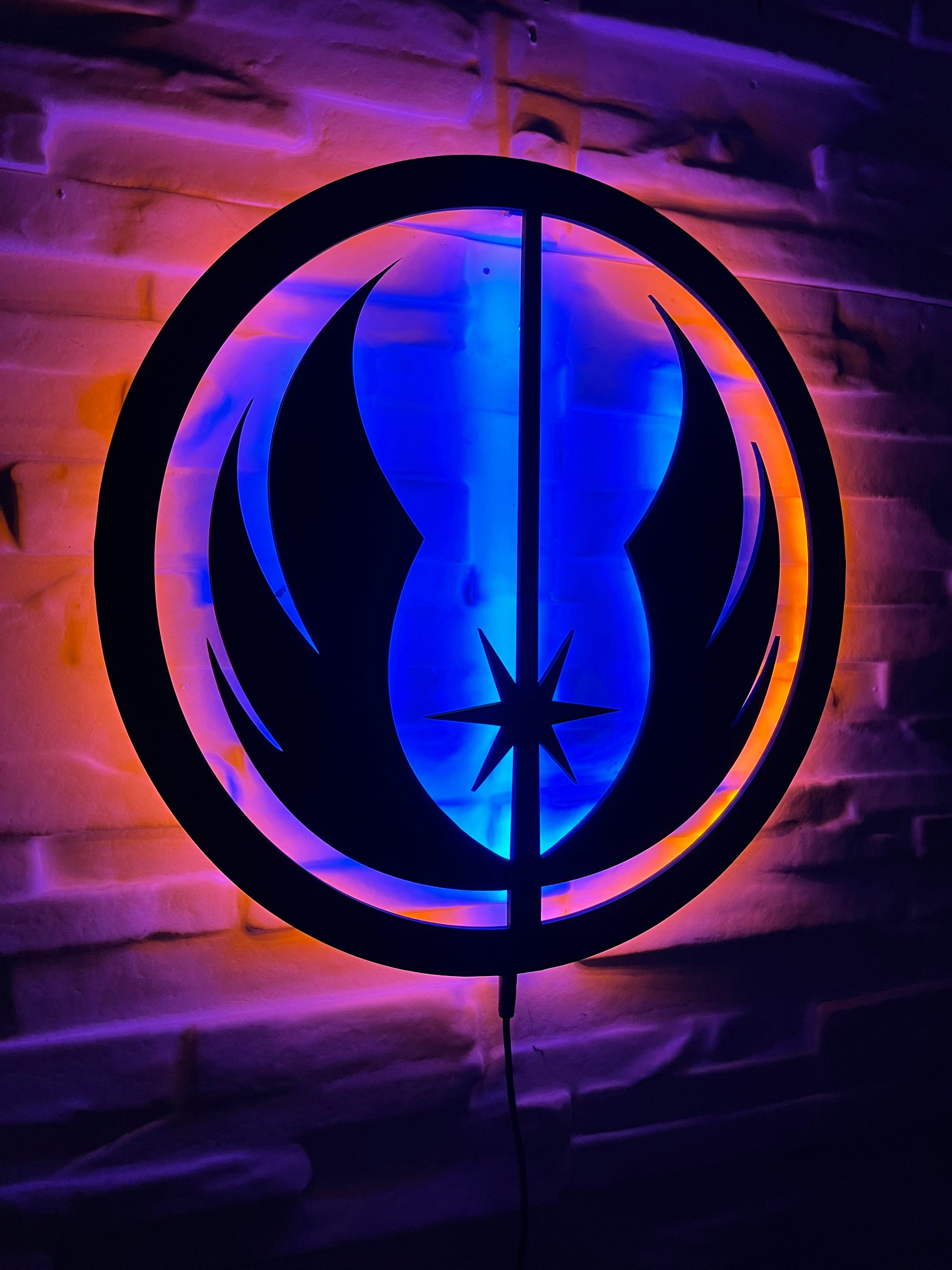 Star Wars Jedi Logo Led Sign Superhero Fans Wall Decor - Etsy