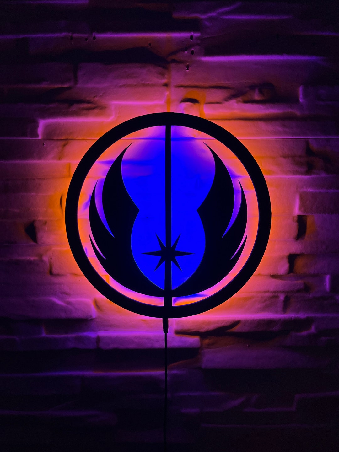 Star Wars Jedi Logo Led Sign Superhero Fans Wall Decor - Etsy