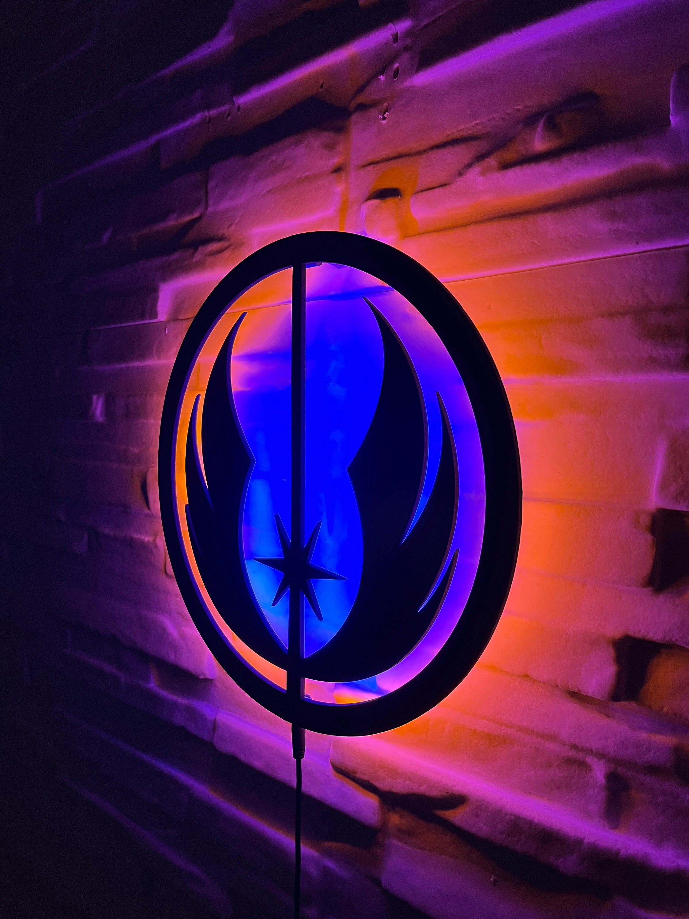 Star Wars Jedi Logo Led Sign Superhero Fans Wall Decor - Etsy
