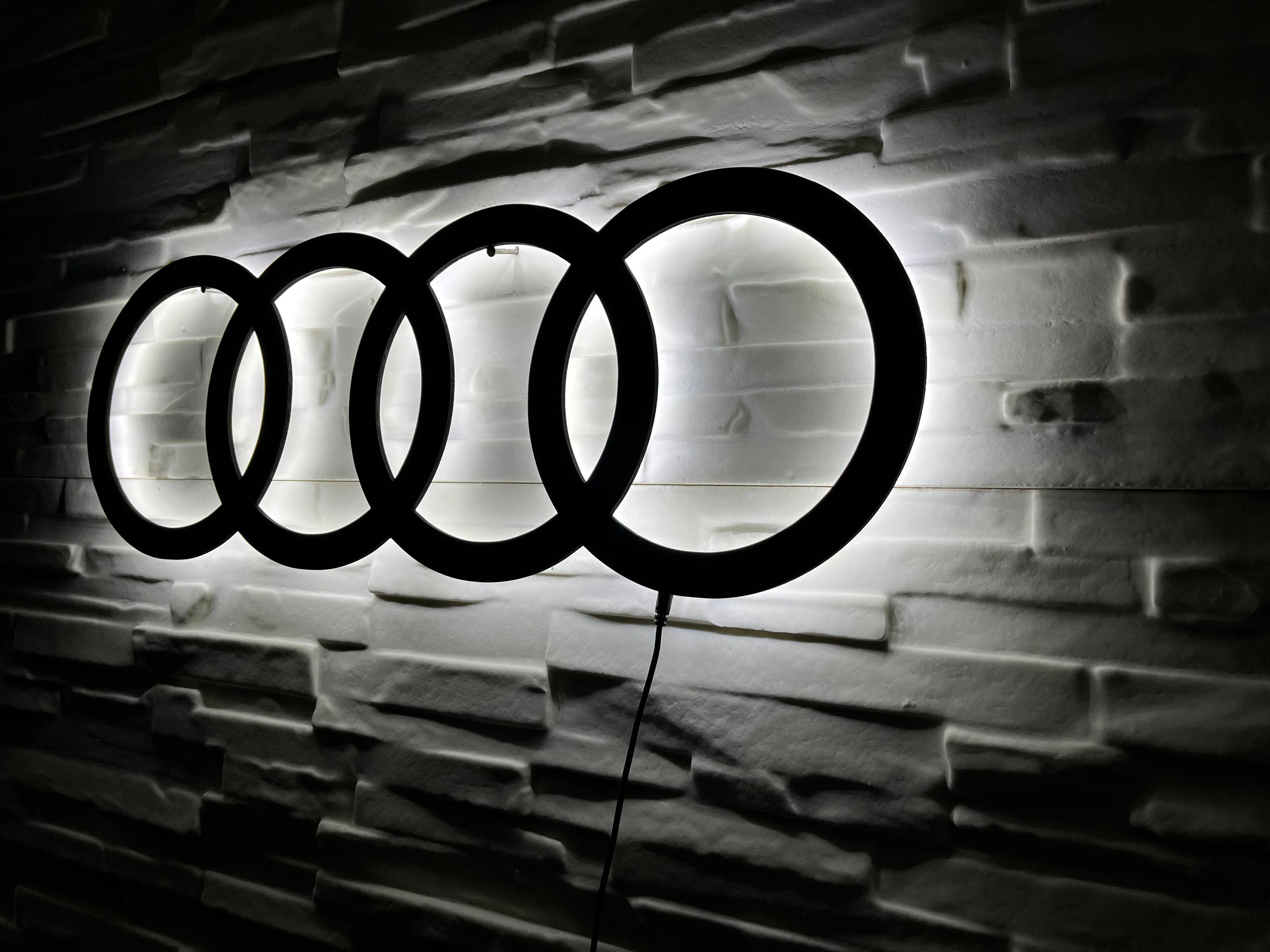 Audi Logo Led Sign Auto Logo Fans Wall Decor Kerstcadeau - Etsy Nederland