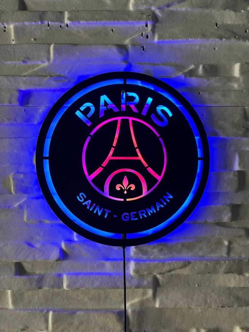 PSG Logo Led Sign Football Team Logo Wall Decor Christmas - Etsy