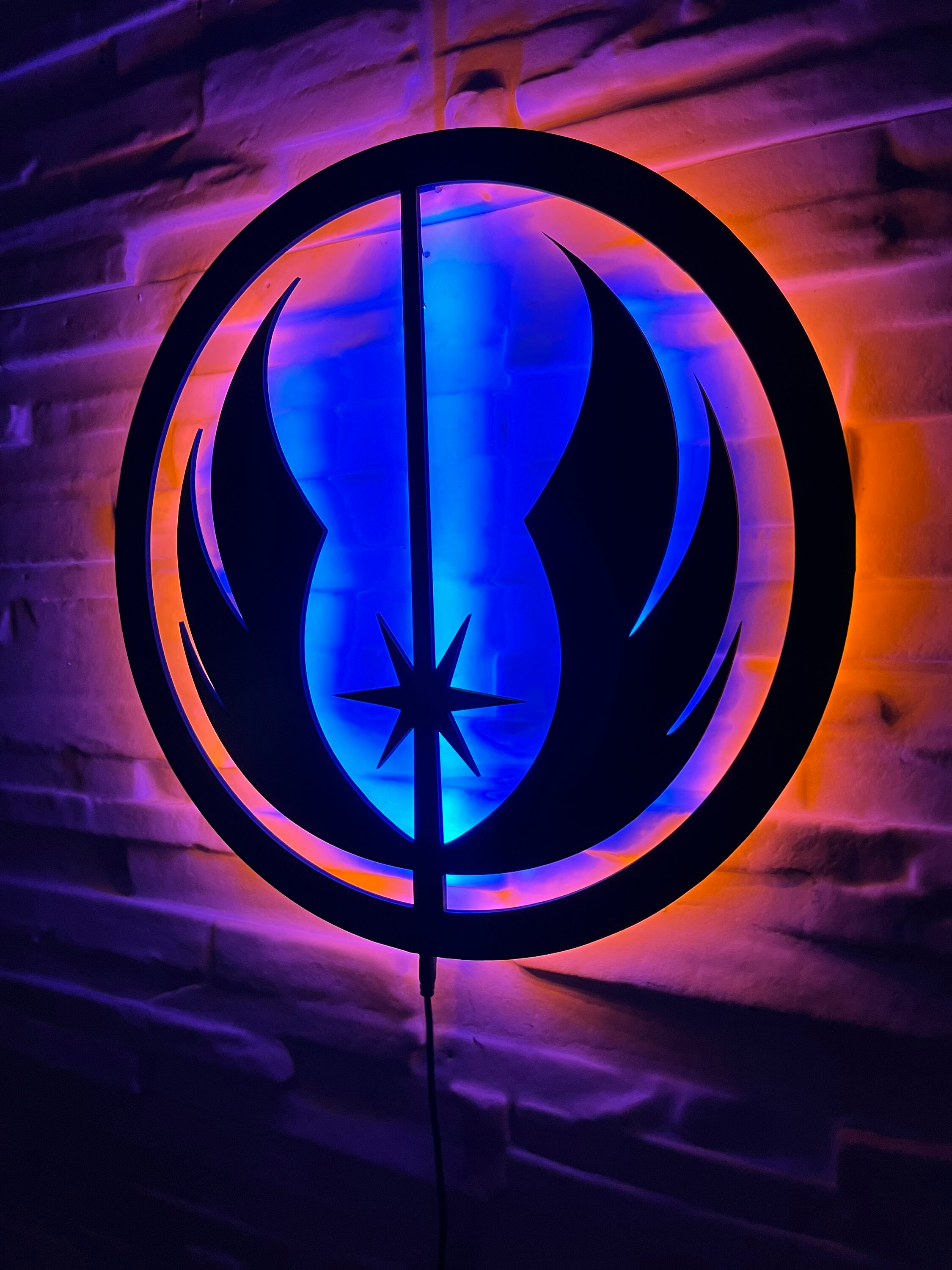 Star Wars Jedi Logo Led Sign Superhero Fans Wall Decor - Etsy