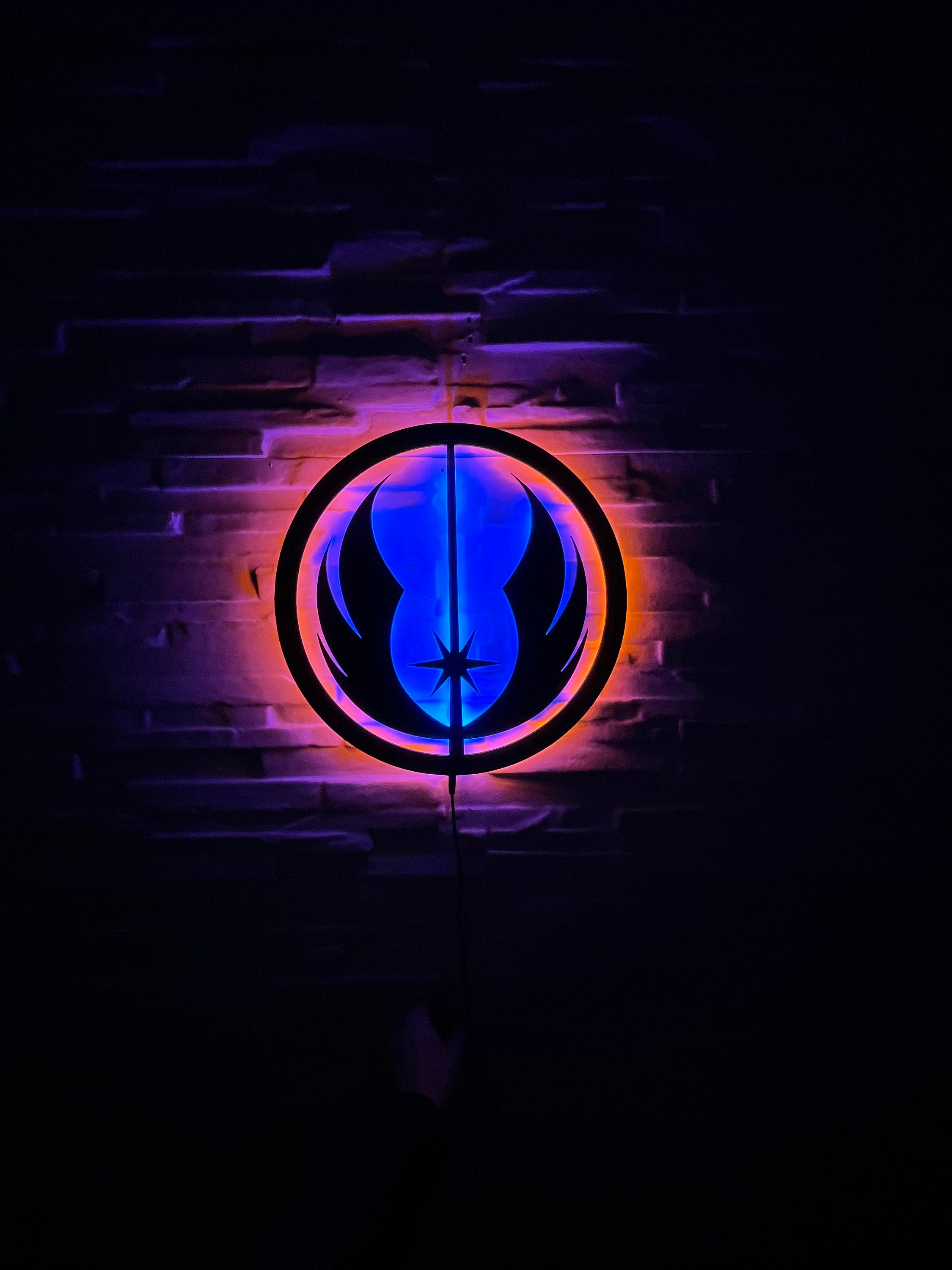 Star Wars Jedi Logo Led Sign Superhero Fans Wall Decor - Etsy