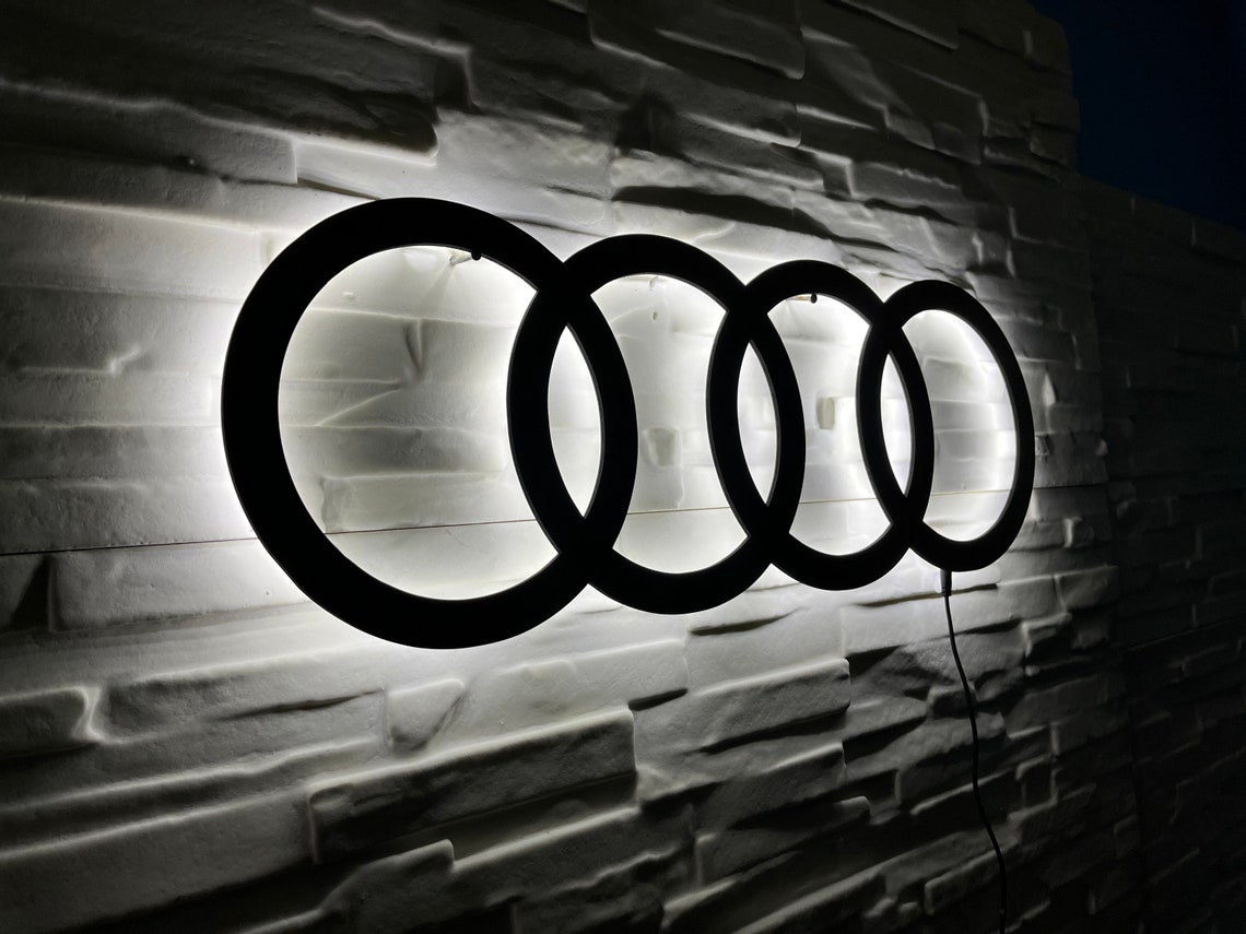 Audi Logo Led Sign Auto Logo Fans Wall Decor Kerstcadeau - Etsy Nederland