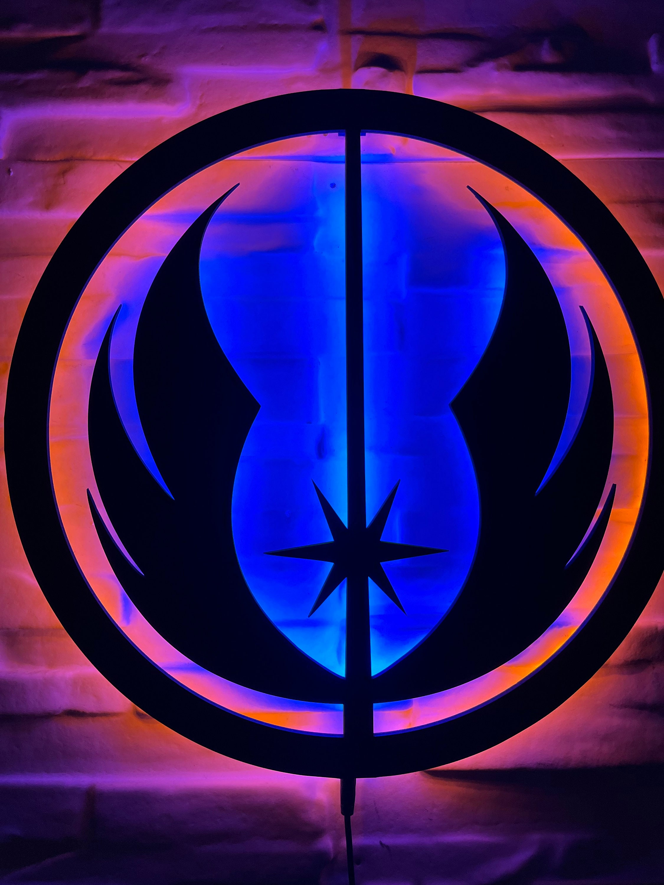 Star Wars Jedi Logo Led Sign Superhero Fans Wall Decor - Etsy
