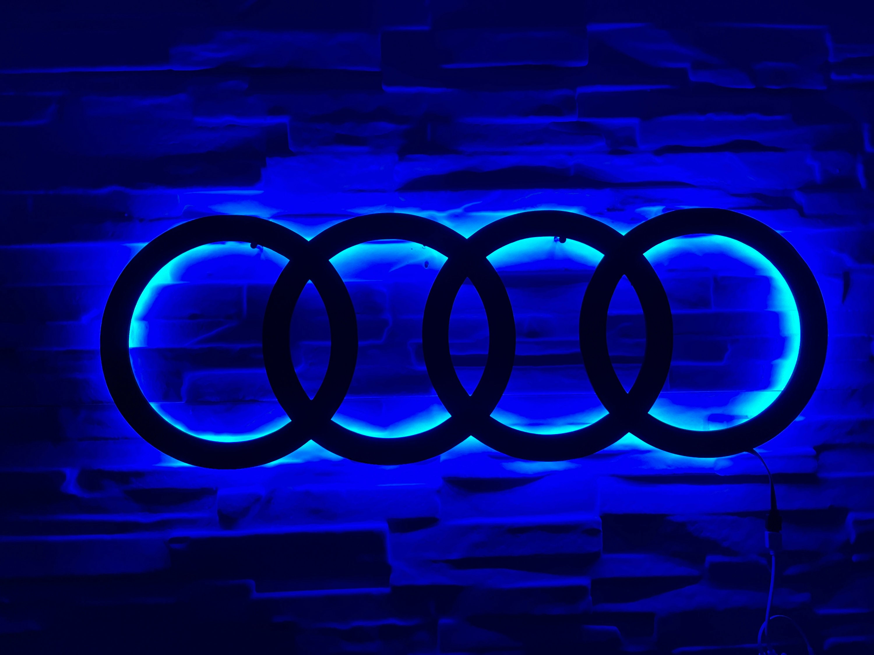 Audi Logo Led Sign Auto Logo Fans Wall Decor Kerstcadeau - Etsy Nederland