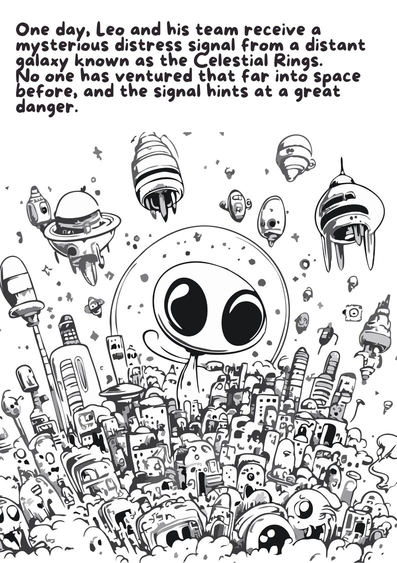 Space Coloring Book, Cosmic Coloring Pages, Galaxy, Space Adventure ...