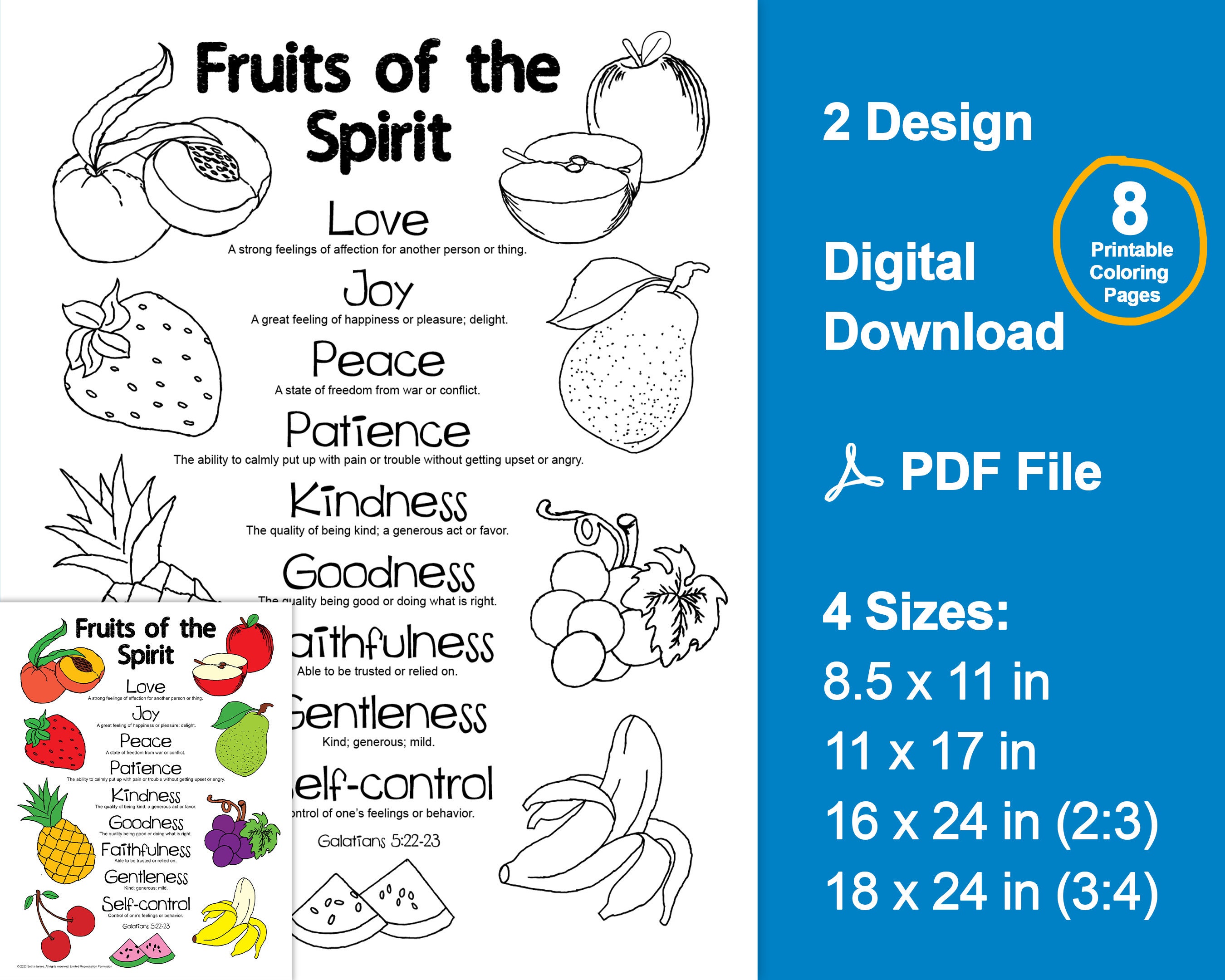 Fruits of the Spirit Sunday School Posters Fruit of the Spirit Teacher ...