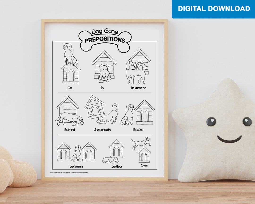 Gigantic Coloring Poster of Prepositions Teacher Poster Decor Digital ...