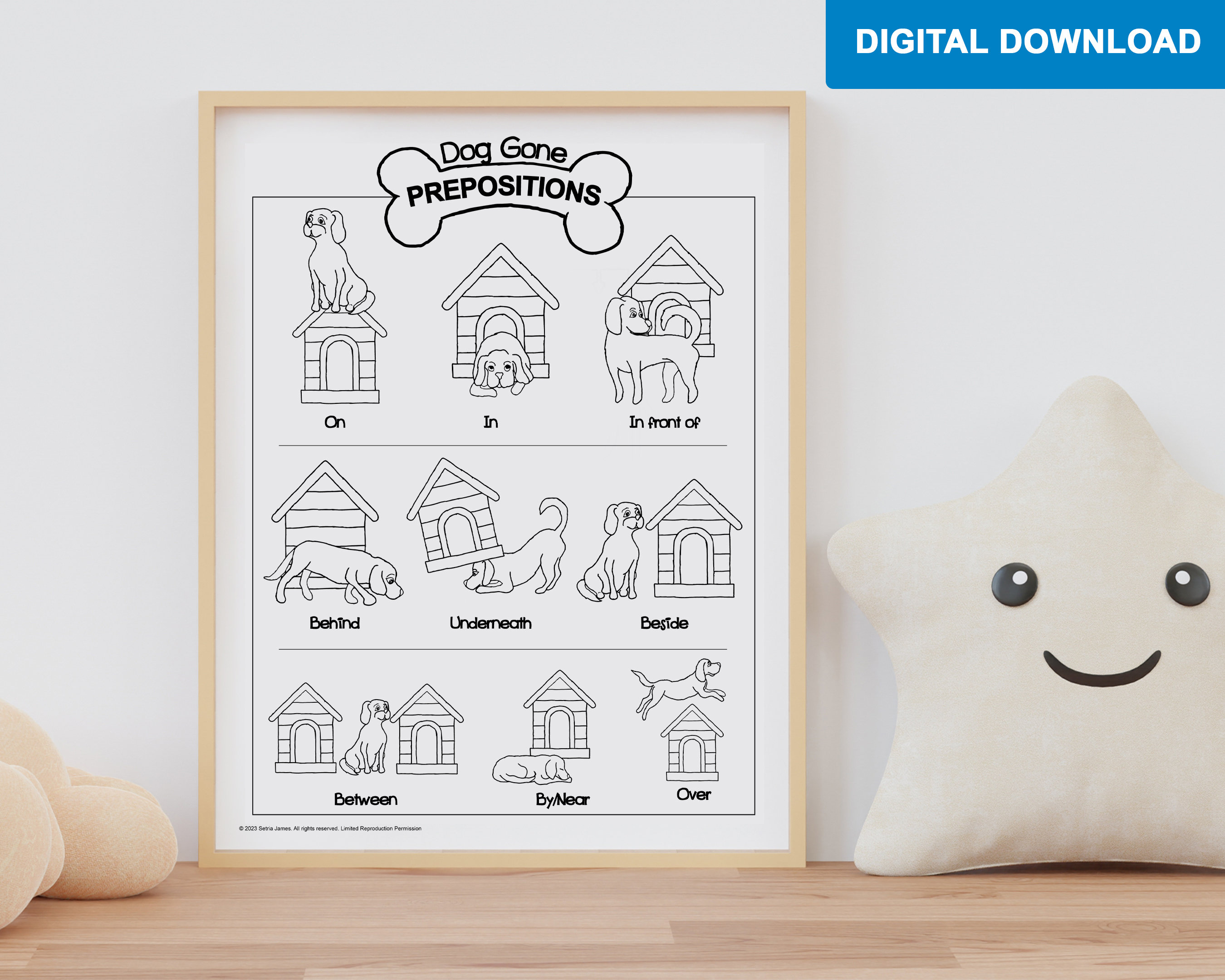 Gigantic Coloring Poster of Prepositions Teacher Poster Decor Digital ...