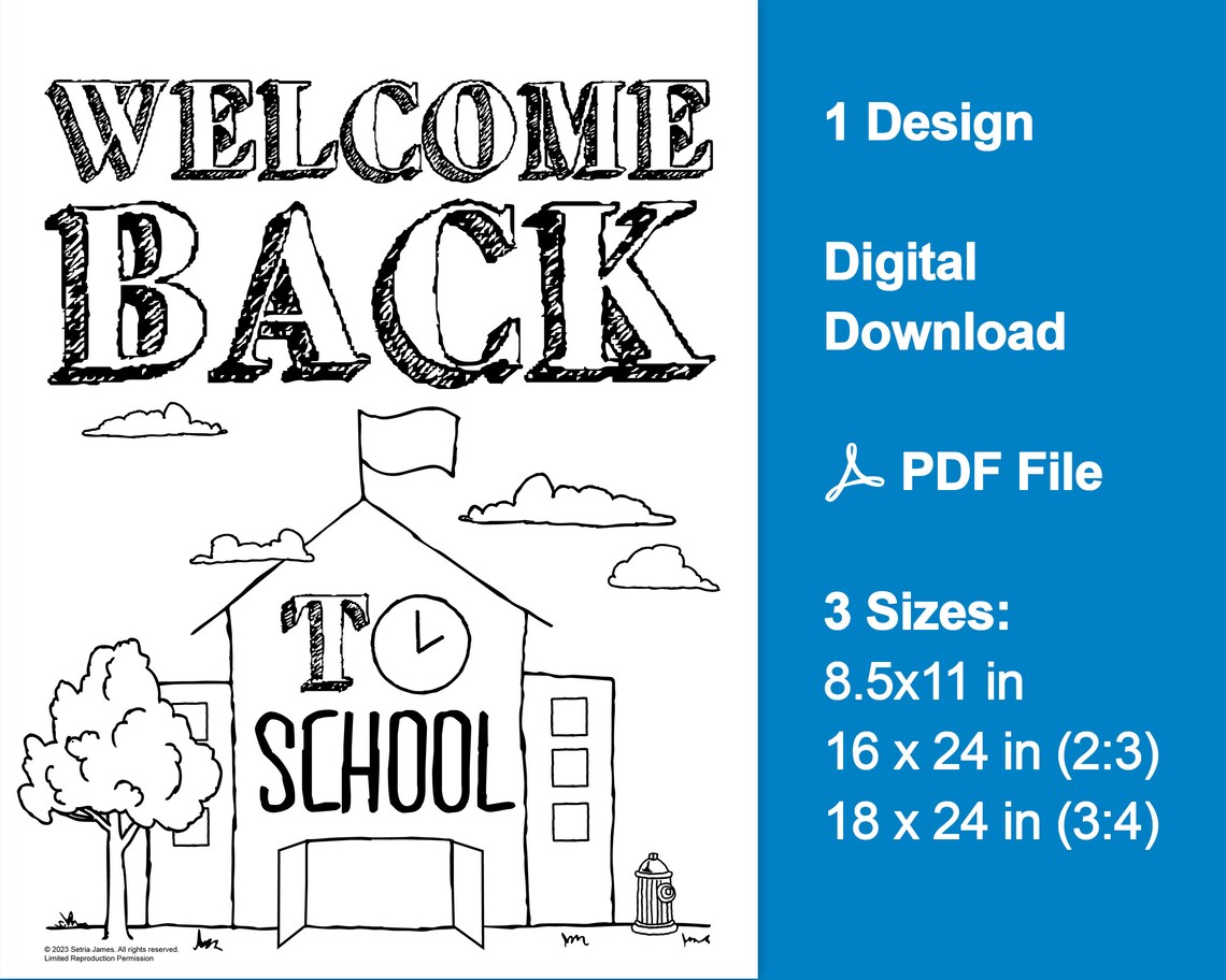Welcome Back First Day Poster School Posters Coloring Poster School ...
