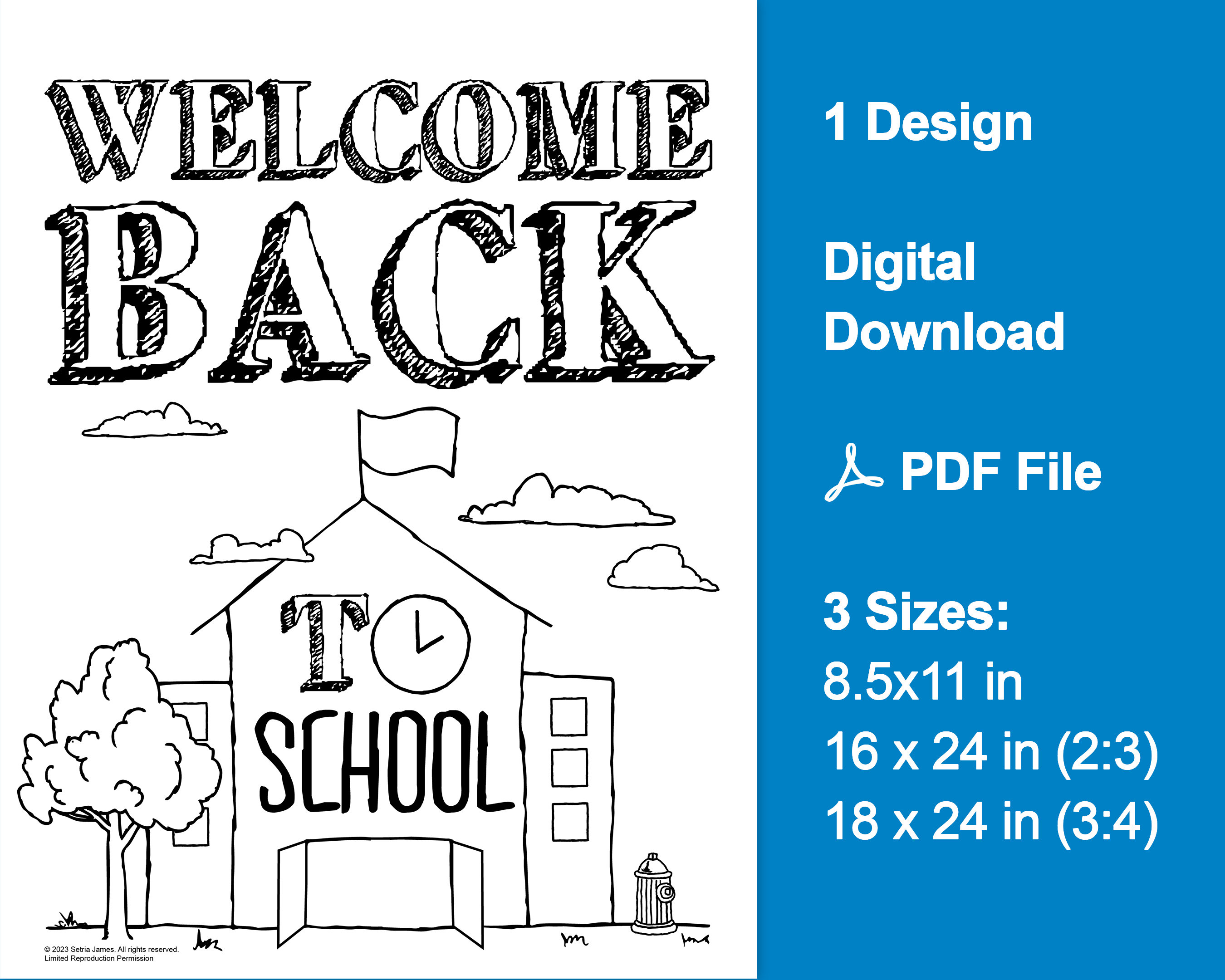 Welcome Back First Day Poster School Posters Coloring Poster School ...