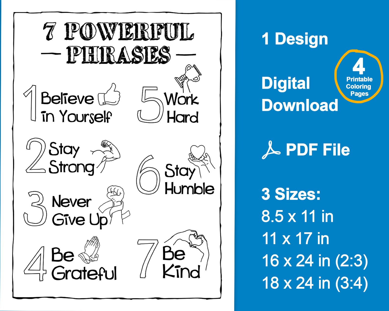 7 Power Phrases School Counseling Posters Positive Classroom Posters ...