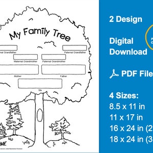 Family Tree Poster Blank Family Tree School Posters PDF Family - Etsy